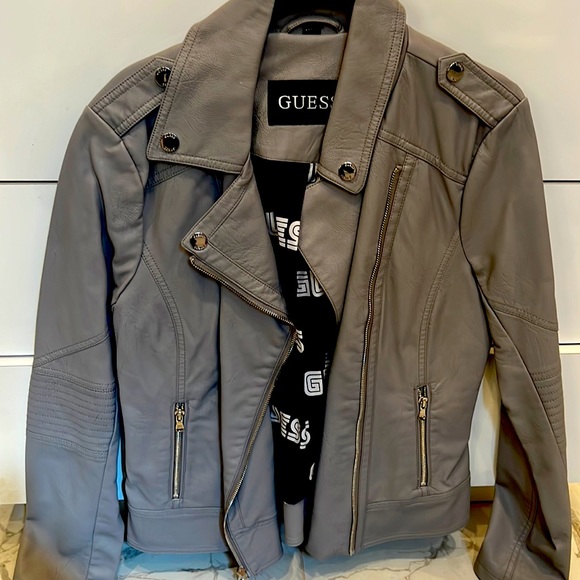 Guess | Jackets & Coats | Guess Faux Leather Jacket Size Medium | Poshmark
